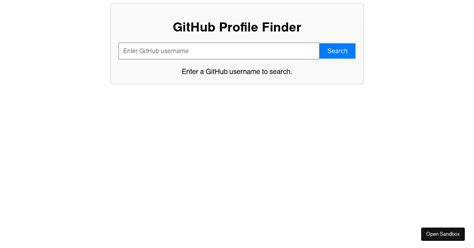 Github Profile Finder Forked Codesandbox