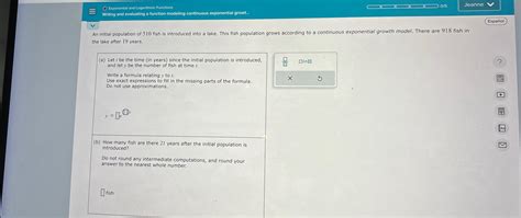 Solved Exponential And Logarithmic Functions JeanneWriting Chegg Com
