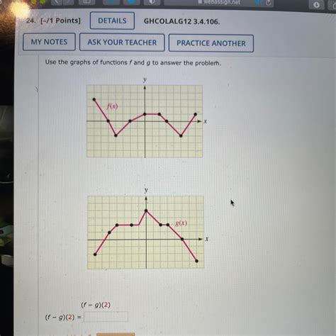 use the graphs of functions f and g to answer the problem f g 2