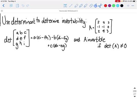 Solved Leta 3 5 Use Determinants To Decide Whether The Matrix Is