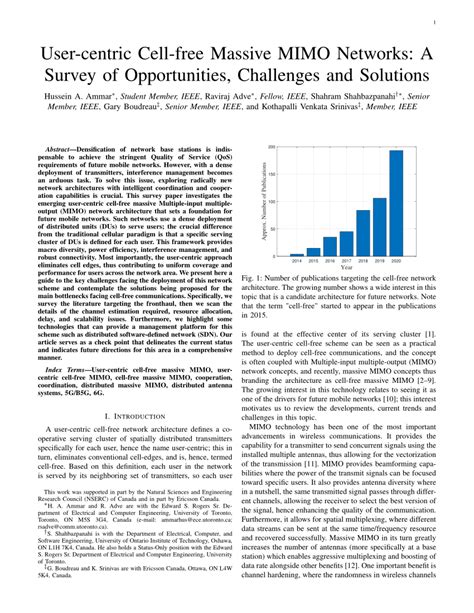 Pdf User Centric Cell Free Massive Mimo Networks A Survey Of Opportunities Challenges And