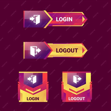 Free Vector Gradient Login And Logout Button Icons