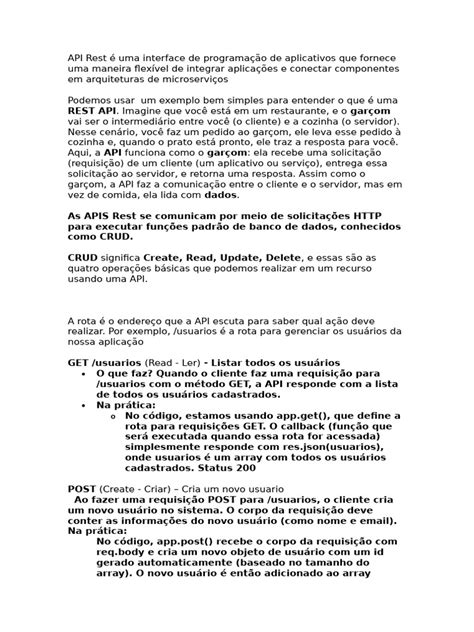 Api Rest é Uma Interface De Programação De Aplicativos Que Fornece Uma Maneira Flexível De