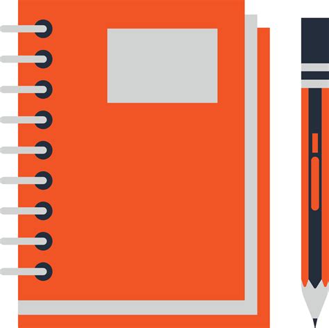 Color Icon Of Notebook With Pencil Vector Art At Vecteezy