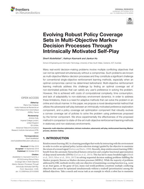 pdf evolving robust policy coverage sets in multi objective markov decision processes through