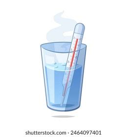 Measure Temperature Water Glass Thermometer Stock Vector Royalty Free Shutterstock