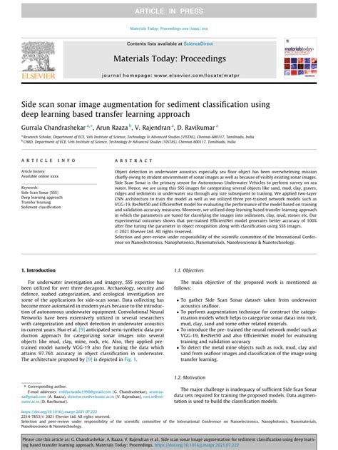 PDF Side Scan Sonar Image Augmentation For Sediment Classification Using Deep Learning Based