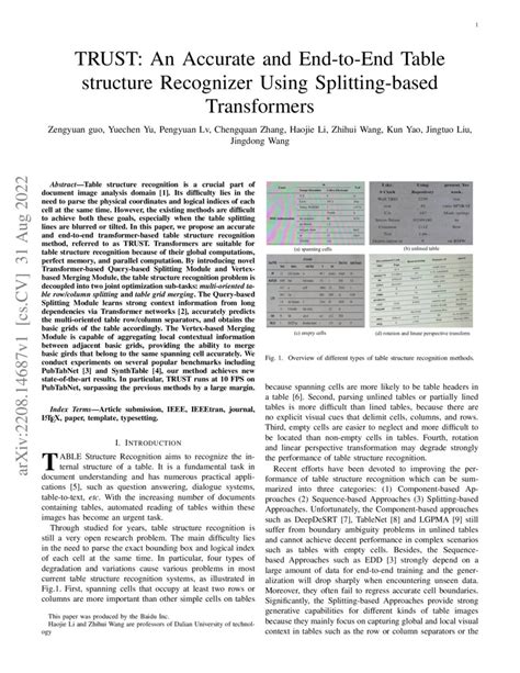 Trust An Accurate And End To End Table Structure Recognizer Using Splitting Based Transformers