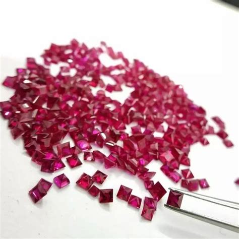 Red Square Natural Ruby Princes Cut Size 2 5 Mm 18 41 Crt At Rs 4500 Carat In Jaipur