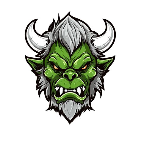 Logotipo De Ilustración Vectorial De La Cabeza De La Mascota Orco