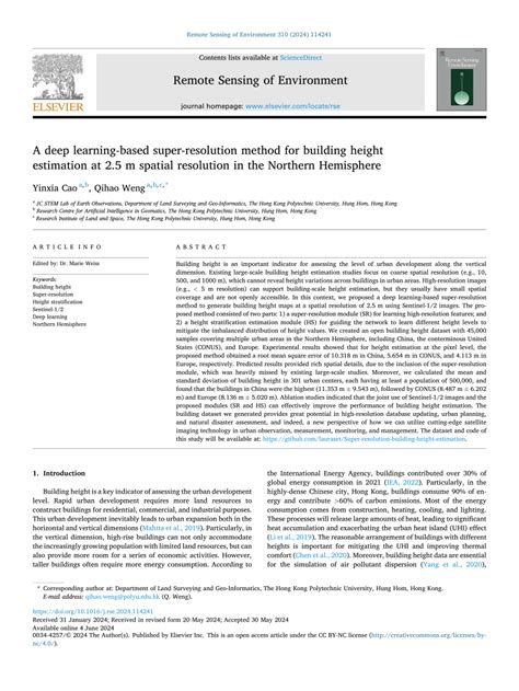 Pdf A Deep Learning Based Super Resolution Method For Building Height