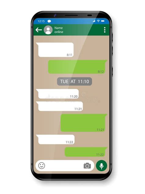 Black Realistic Smartphone Chatting Or Messaging App Social Network