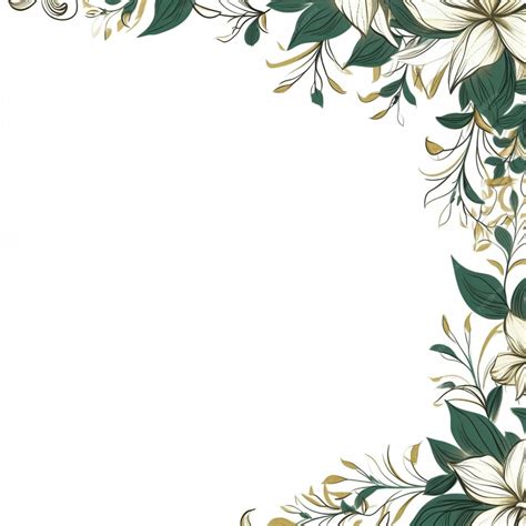 Premium Photo A Close Up Of A White And Green Floral Border With
