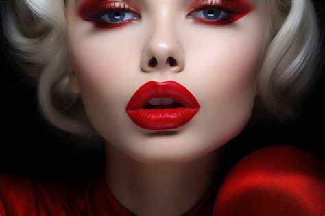 Entrancing Red Lipstick Model Generate Ai