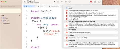 No Playgrounds Work Could Not Bui Apple Developer Forums