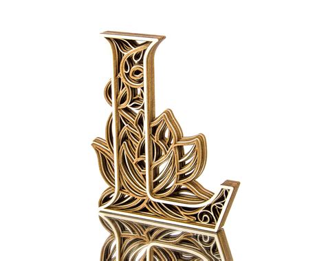 Layered Letter L Monogram L Svg Eps Dxf Cdr Multilayered Floral