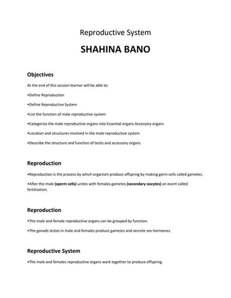 Male Reproductive System Ppt
