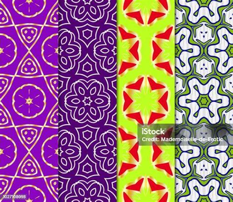 완벽 한 꽃 패턴의 집합입니다 아트 데코 기하학적 배경입니다 현대 그래픽 디자인입니다 벡터 일러스트 레이 션 0명에 대한 스톡