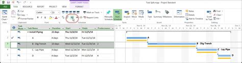 Scheduling A Task Interruption In Microsoft Project 2013