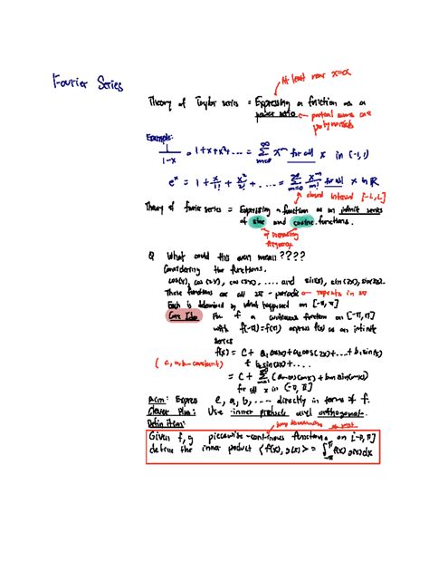 fourier series lecture notes of professor paulin i at least near x