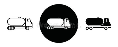 Tank Truck Outline Icon Collection Or Set Tank Truck Thin Vector Line Art Stock Vector