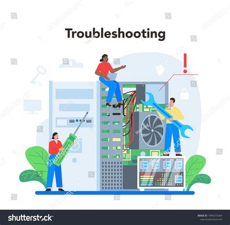 System Administrator Technical Work Server Troubleshooting Stock Vector Royalty Free
