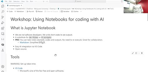 Workshop Using Notebooks And Ai For Coding