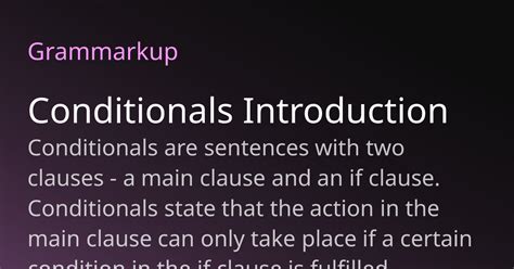 Conditionals Introduction Grammarkup