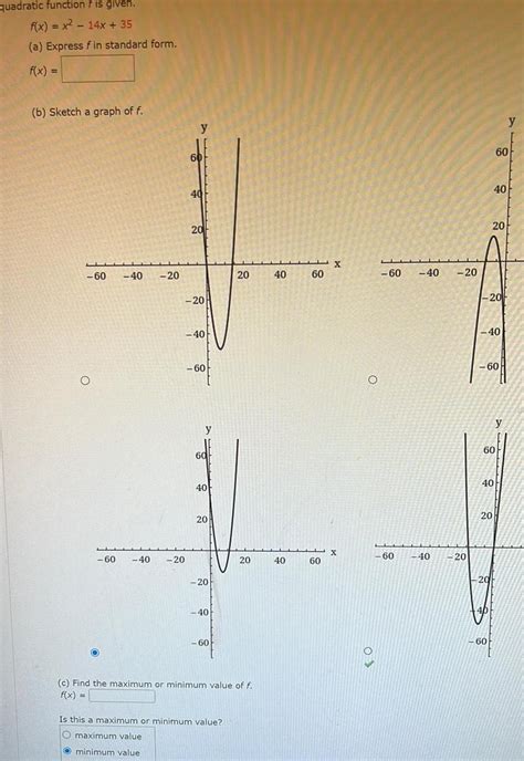 [answered] Quadratic Function F Is Given F X X 14x 35 A Express Fin Kunduz