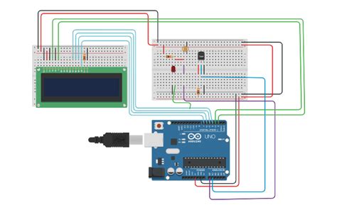 Circuit Design Lcd Ldr And Temp Sensor Tinkercad