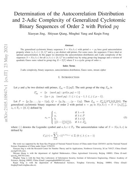 determination of the autocorrelation distribution and 2 adic complexity