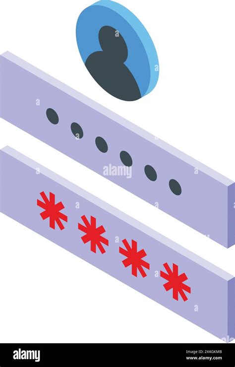 wrong account password icon isometric vector login error data