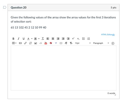 Solved D Question 20 5 Pts Given The Following Values Of The