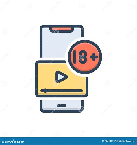 Color Illustration Icon For Explicit Content And Adults Stock Illustration Illustration Of