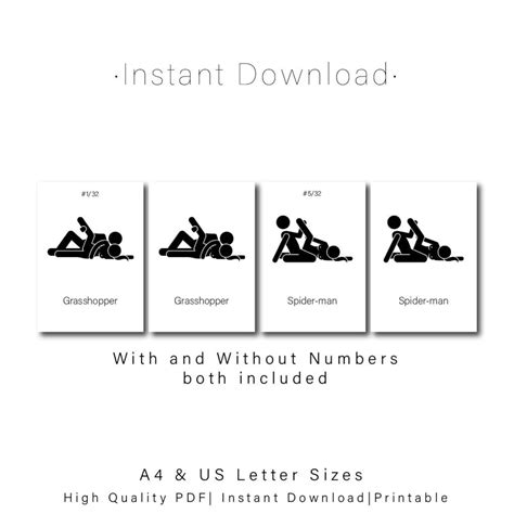 32 Sex Position Cards With Diagrams Instant Digital Download Valentines Gift Kama Sutra