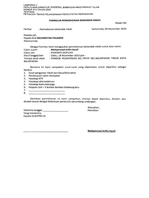 Lampiran V Model N2 Pdf