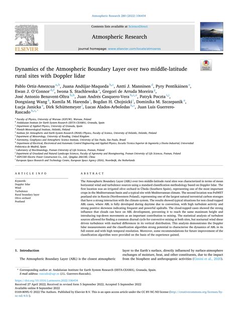 Pdf Dynamics Of The Atmospheric Boundary Layer Over Two Middle