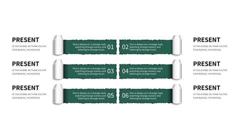 Three Rolls Of Green Paper Google Slide Theme And Powerpoint Template Slidedocs