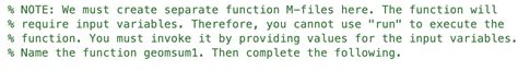 solved note we must create separate function m files