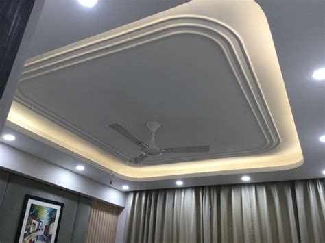 Luxury Ceiling Design With Lights And Fan