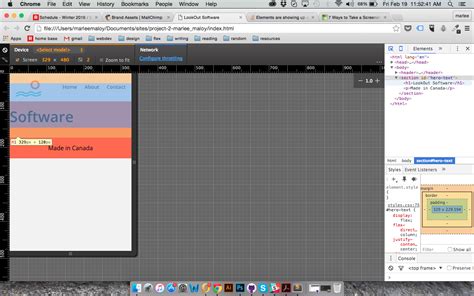 html elements are showing up outside of the container that they re in