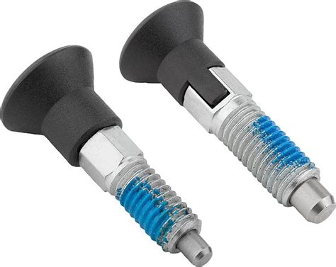 Kipp 플라스틱 버섯형 그립과 나사 잠금이 포함된 인덱스 플런저 Eco 스틸 또는 스테인리스 스틸