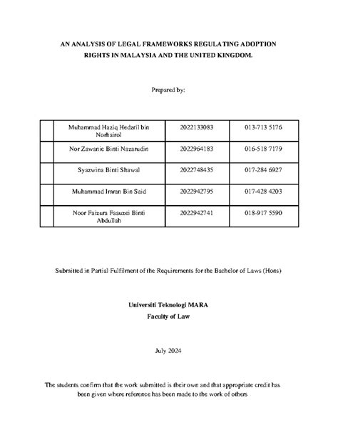 An Analysis Of Adoption Legal Frameworks In Regulating Adoption An Analysis Of Legal