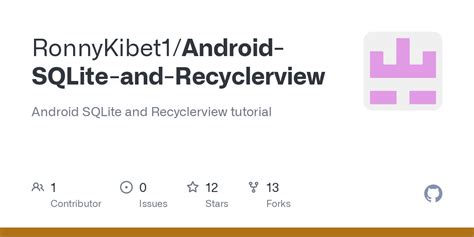 Github Ronnykibet1android Sqlite And Recyclerview Android Sqlite And Recyclerview Tutorial