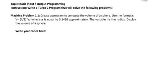 Solved Topic Basic Inputoutput Programming Instruction