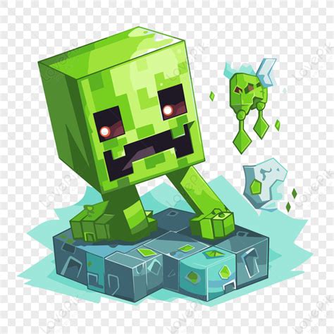 マインクラフト クリーパー ベクターステッカー イラスト， ベクター クラフト ステッカー フリー素材 透過 Lovepik