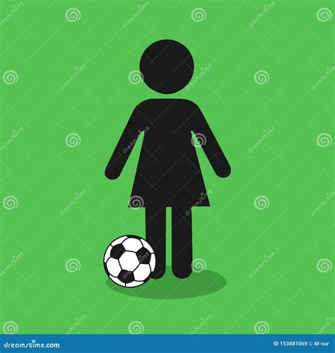 Woman Girl Lady And Female Is Playing Football And Soccer Stock Illustration Illustration Of