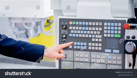 Banner Hand Push Start Button Cnc Stock Photo 2116584779 Shutterstock