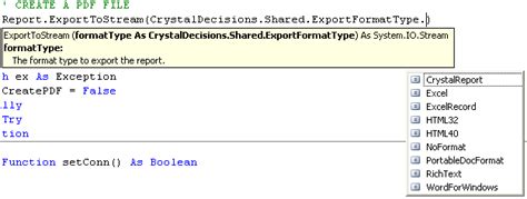 How To Create A PDF File From A Crystal Report In Asp Net