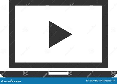 A Flat Black Vector Icon Of A Computer Monitor Stock Vector